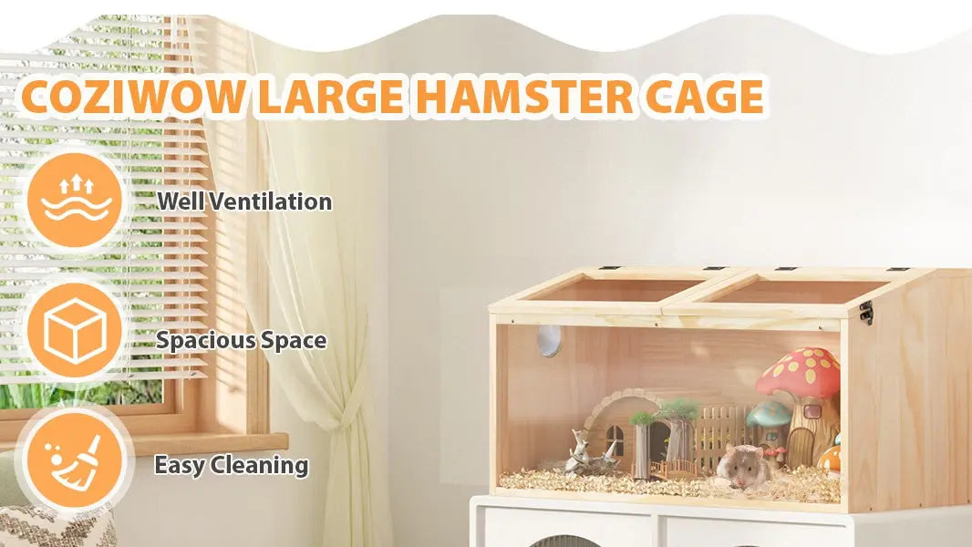 32-Inch Openable Wooden Hamster Cage: A Cozy, Practical Haven for Your ...